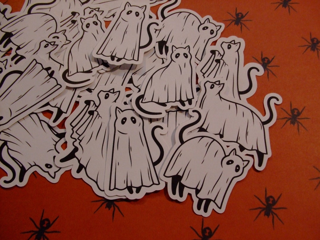 Sugar Blocks Sticker Flakes - Ghosty Cats - Stickers, Ghosts, Cat ...