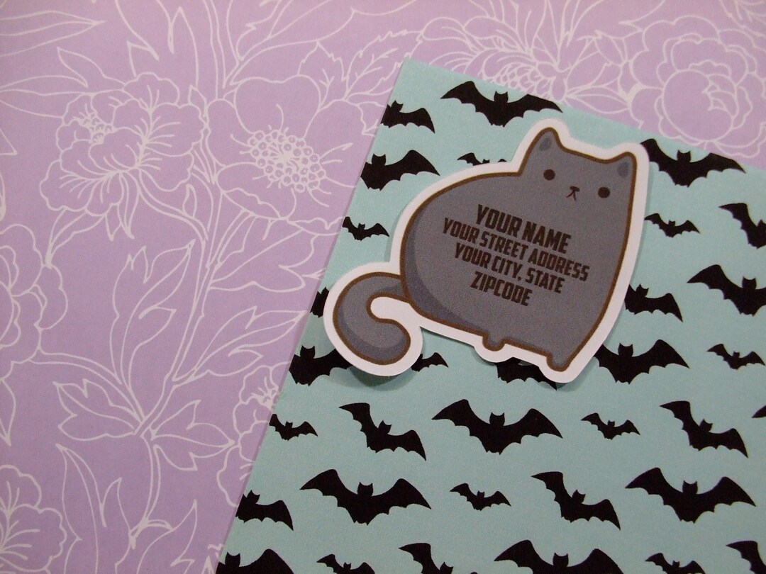 Custom Address Labels - Another Grumpy Halloween Cat {set of 25} - Etsy