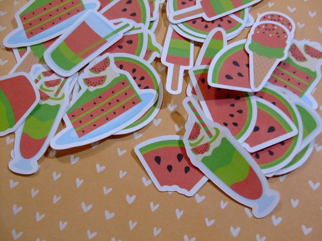 Sugar Blocks Sticker Flakes - Watermelon Sweets + Treats - Etsy