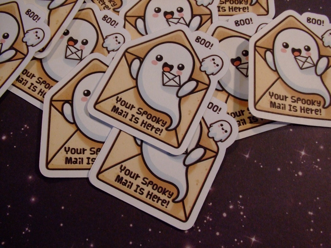Sugar Blocks Sticker Flakes - Spooky Mail, Cute Little Ghost - Etsy