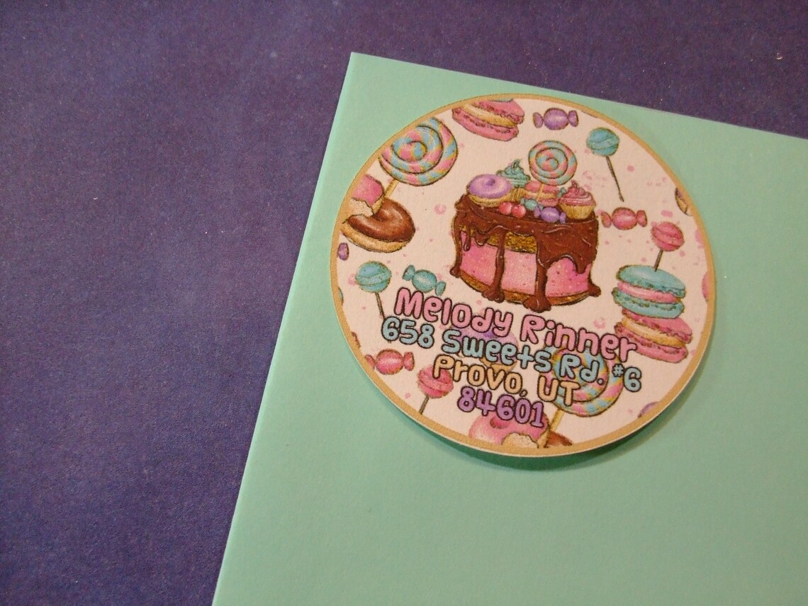 Custom Address Labels Sweets set of 30 | Etsy
