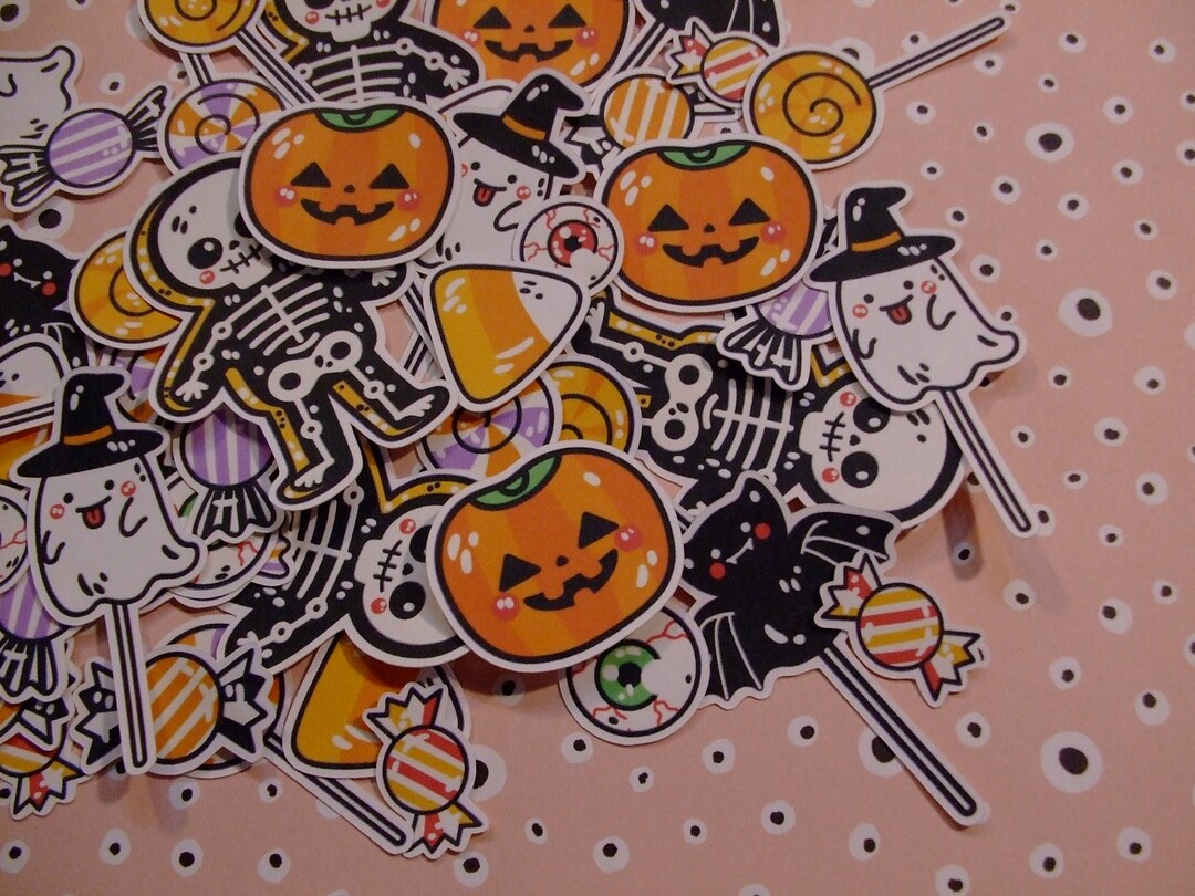 Sugar Blocks Sticker Flakes - Cute Bold Halloween Sweets - Spooky ...