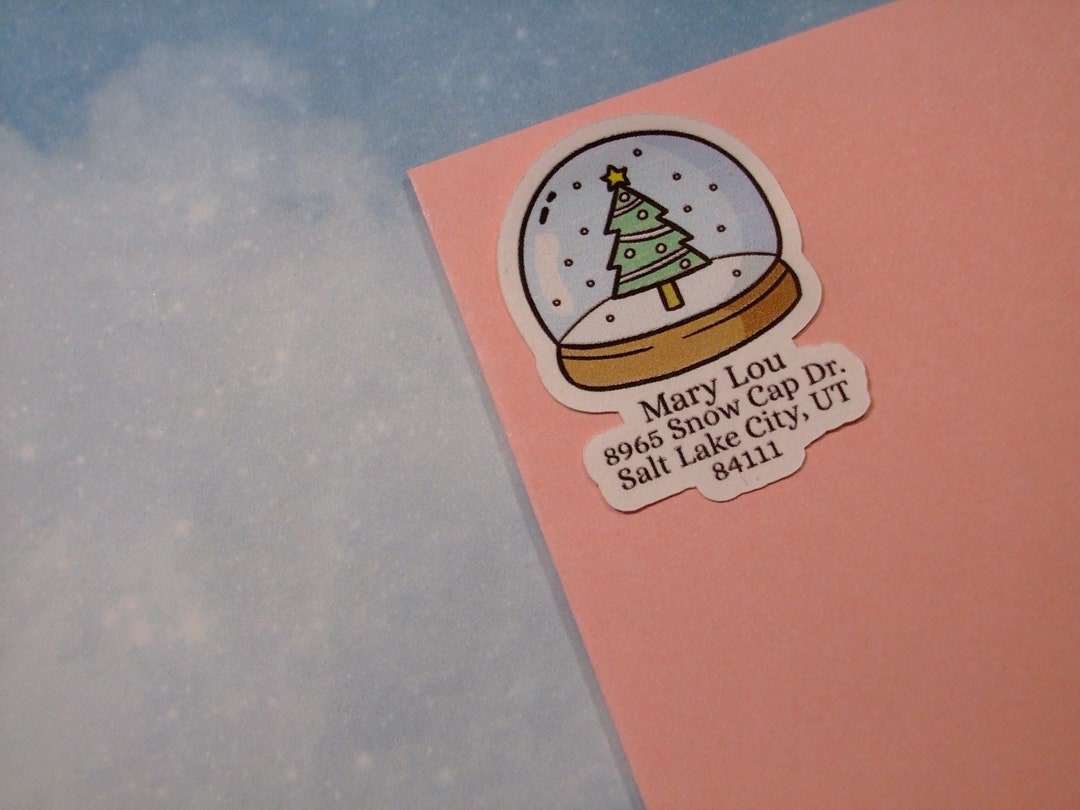 Custom Address Labels - Winter Snowglobe {set of 25} - Letter Writing ...