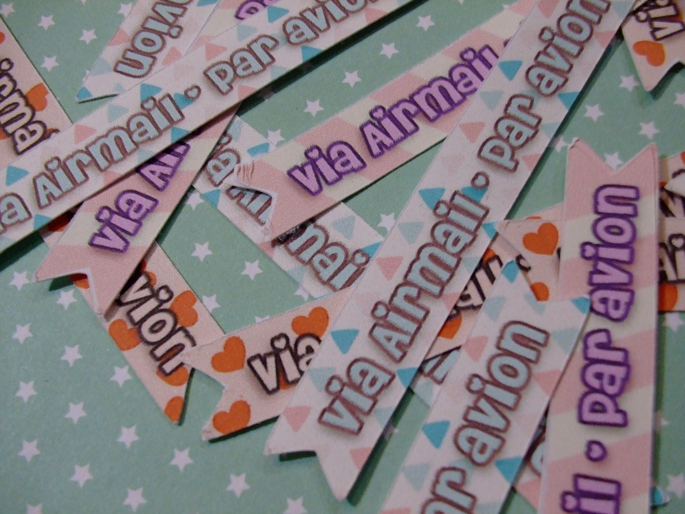 Sugar Blocks Sticker Flakes Airmail / Par Avion Strips | Etsy