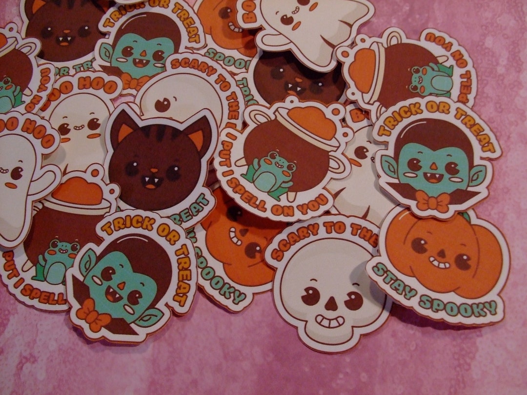 Sugar Blocks Sticker Flakes - A Very Silly Set of Halloween Friends - Etsy