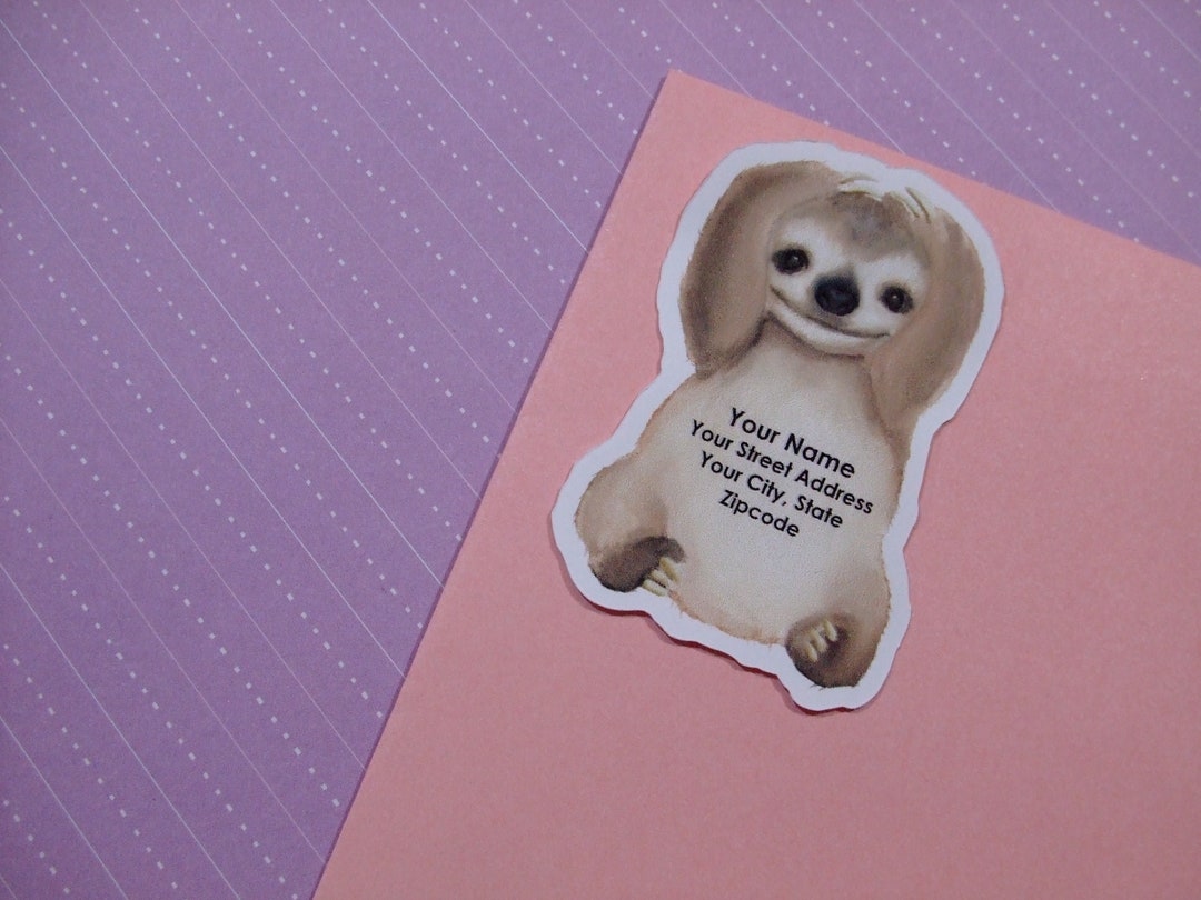 Custom Address Labels - Cute Sloth {set of 25} - Etsy
