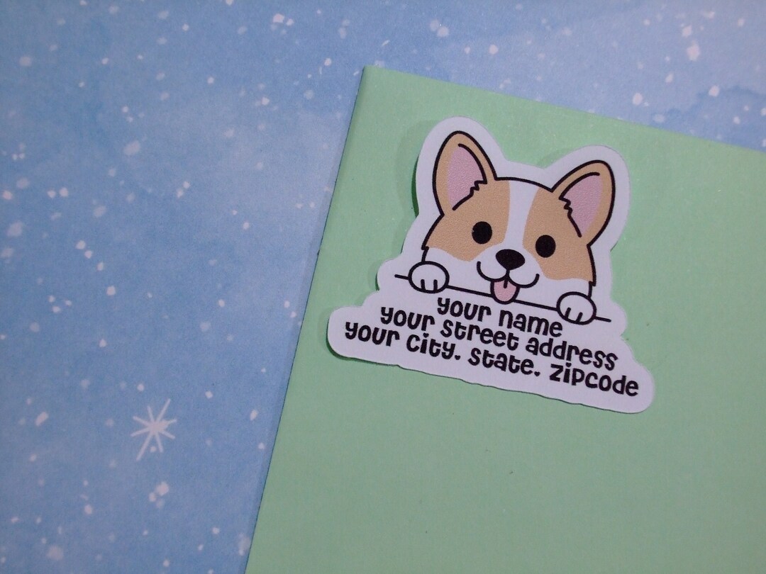 Custom Address Labels - Happy Corgi {set of 25} - Letter Writing, Snail ...