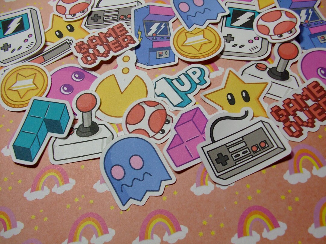 Sugar Blocks Sticker Flakes - Retro Video Games - Etsy