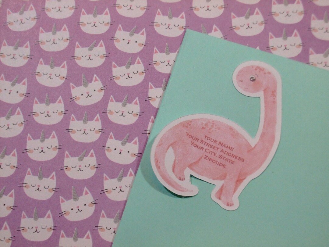 Custom Address Labels - Cute Pink Bronto {set of 25} - Etsy