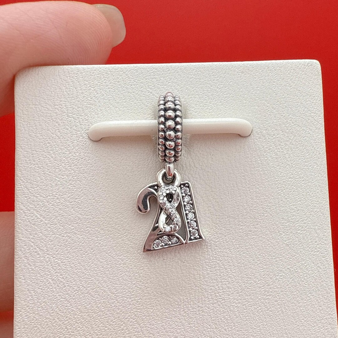 Sliver 21st Celebration Charm for Bracelet,birth Charm - Etsy