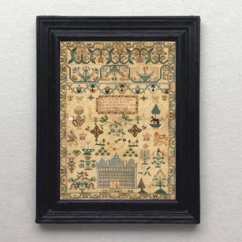 Miniature DOLLHOUSE Print of 1832 Sampler Antique Style Art 1:12 Scale ...