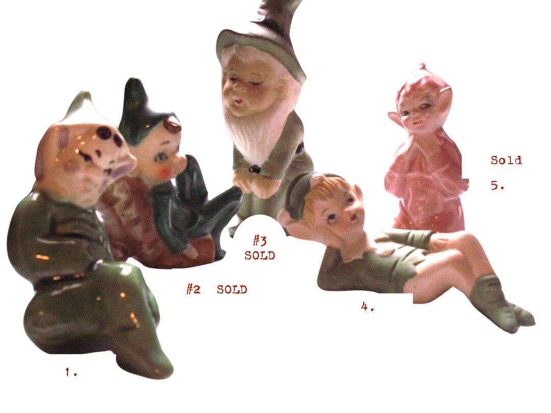 Choice of Vintage Ceramic Pixies, Elves, Fairies, Mid Century Kitsch ...