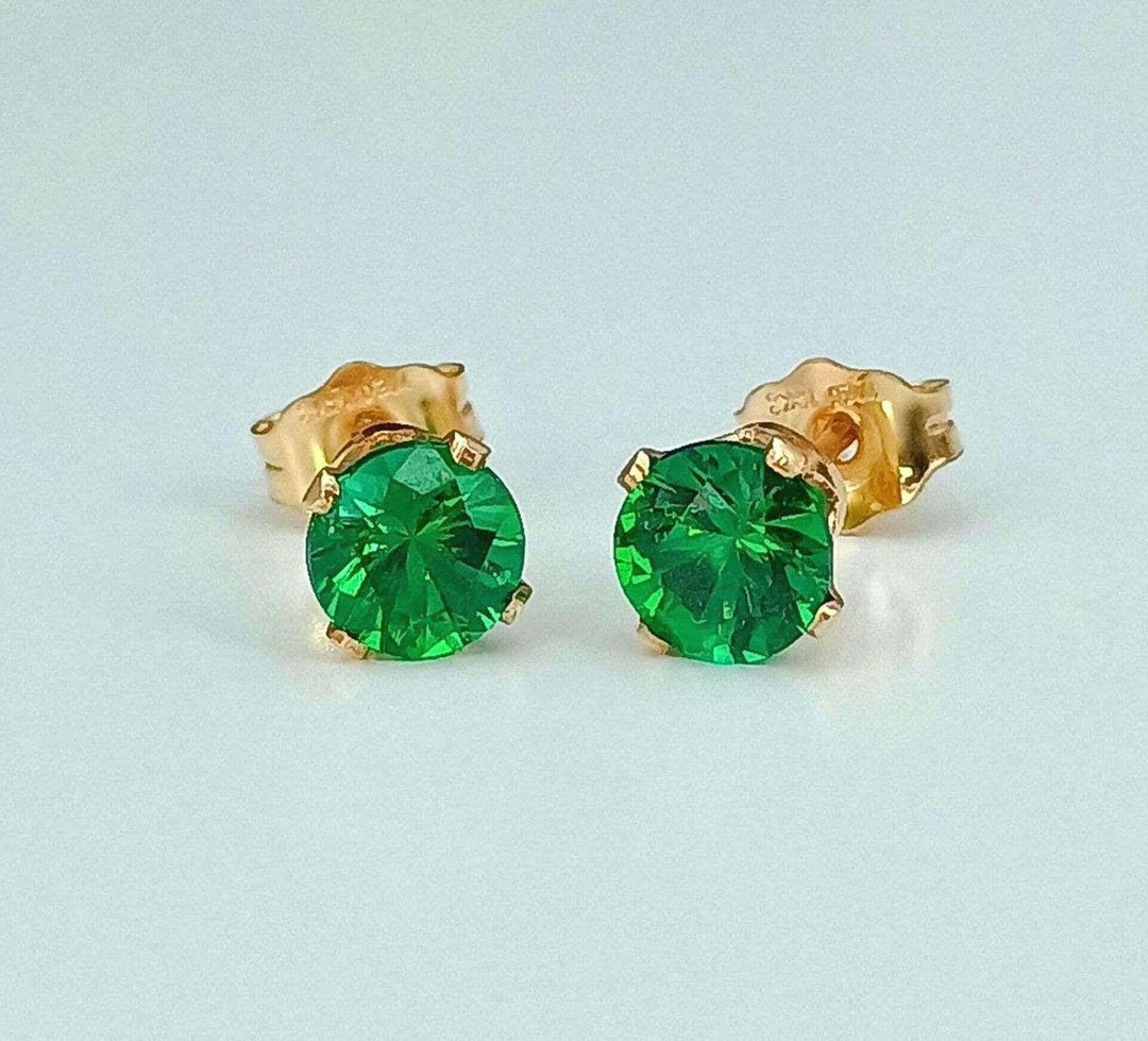 AAA Grade 5mm Zambian Emeralds in 14K Gold Filled Setting. Hydrothermal ...