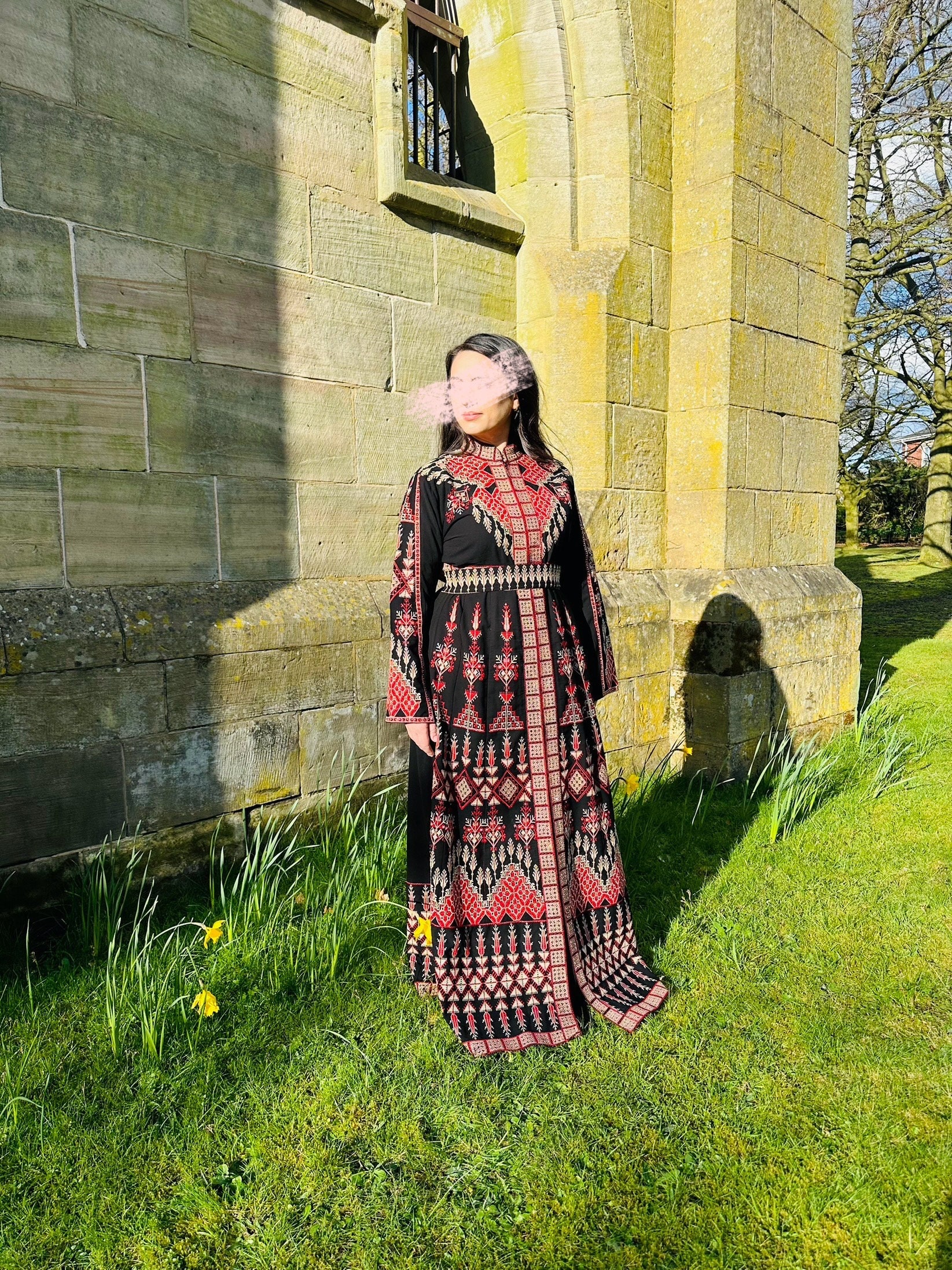 Beautiful Arabian Palestinian Syrian Design Embroidered Dress Thobe ...