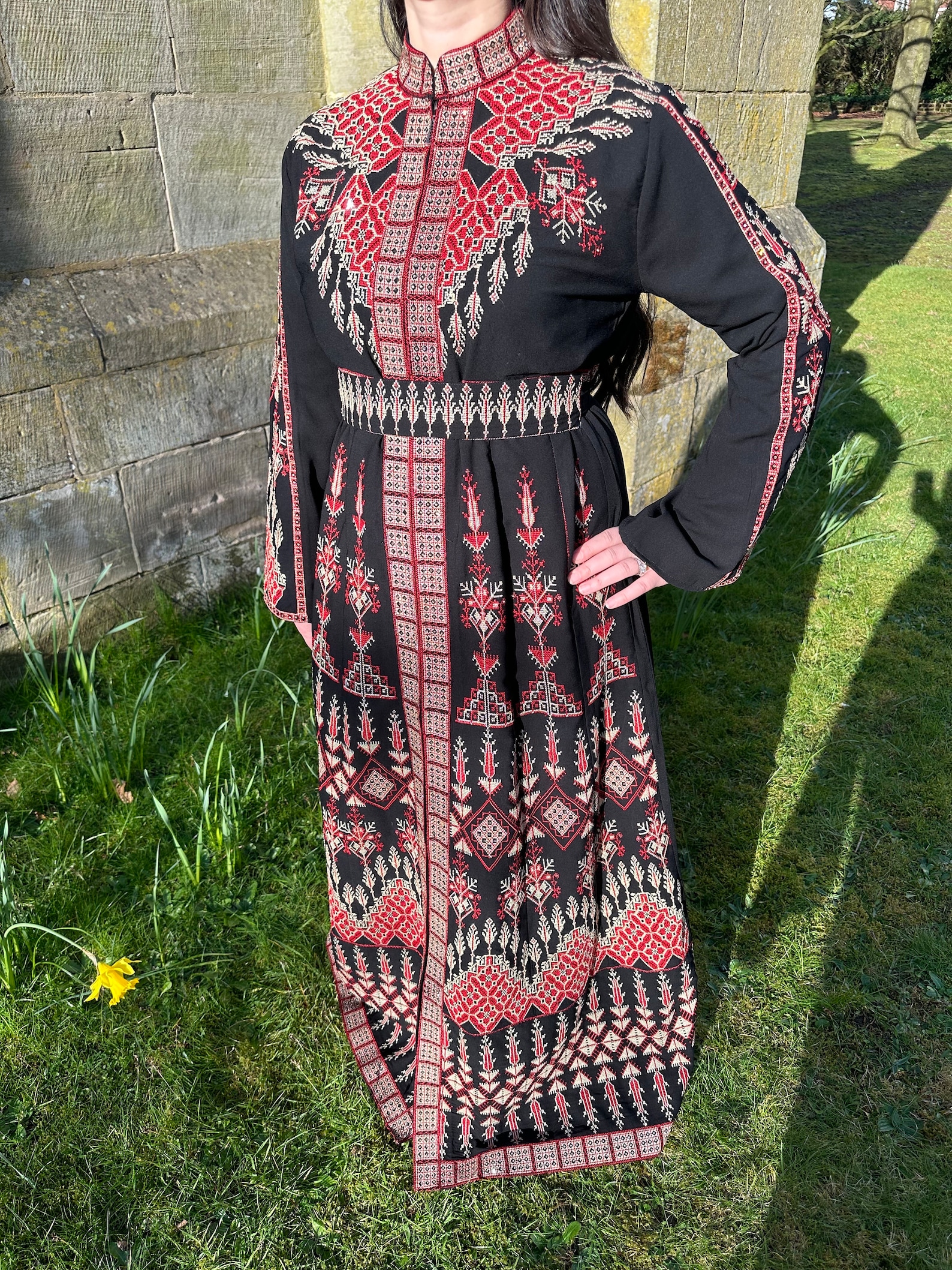 Beautiful Arabian Palestinian Syrian Design Embroidered Dress Thobe ...