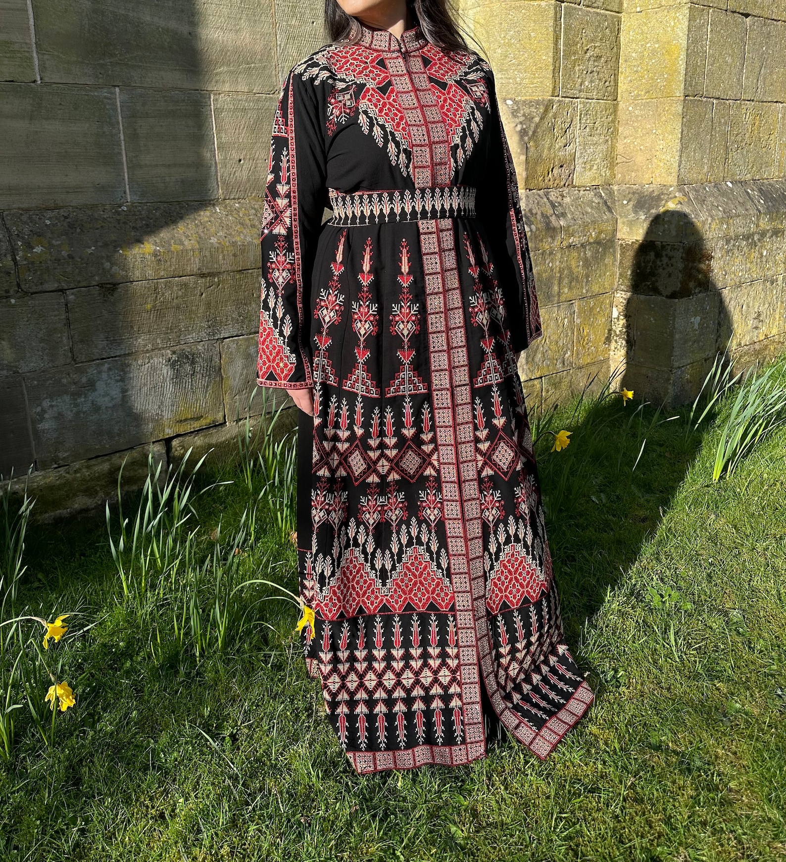 Beautiful Arabian Palestinian Syrian Design Embroidered Dress Thobe ...