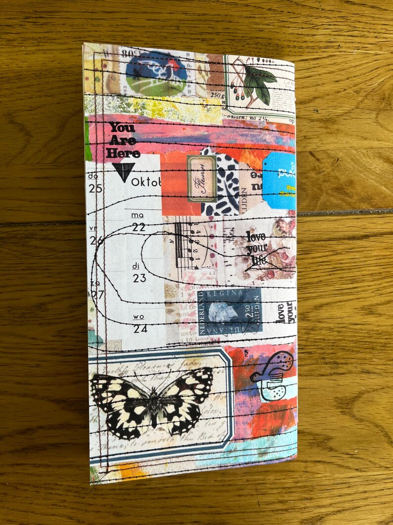 Recycled Paper Junk Journal Insert: Collage Cover, Hand Sewn - Etsy France