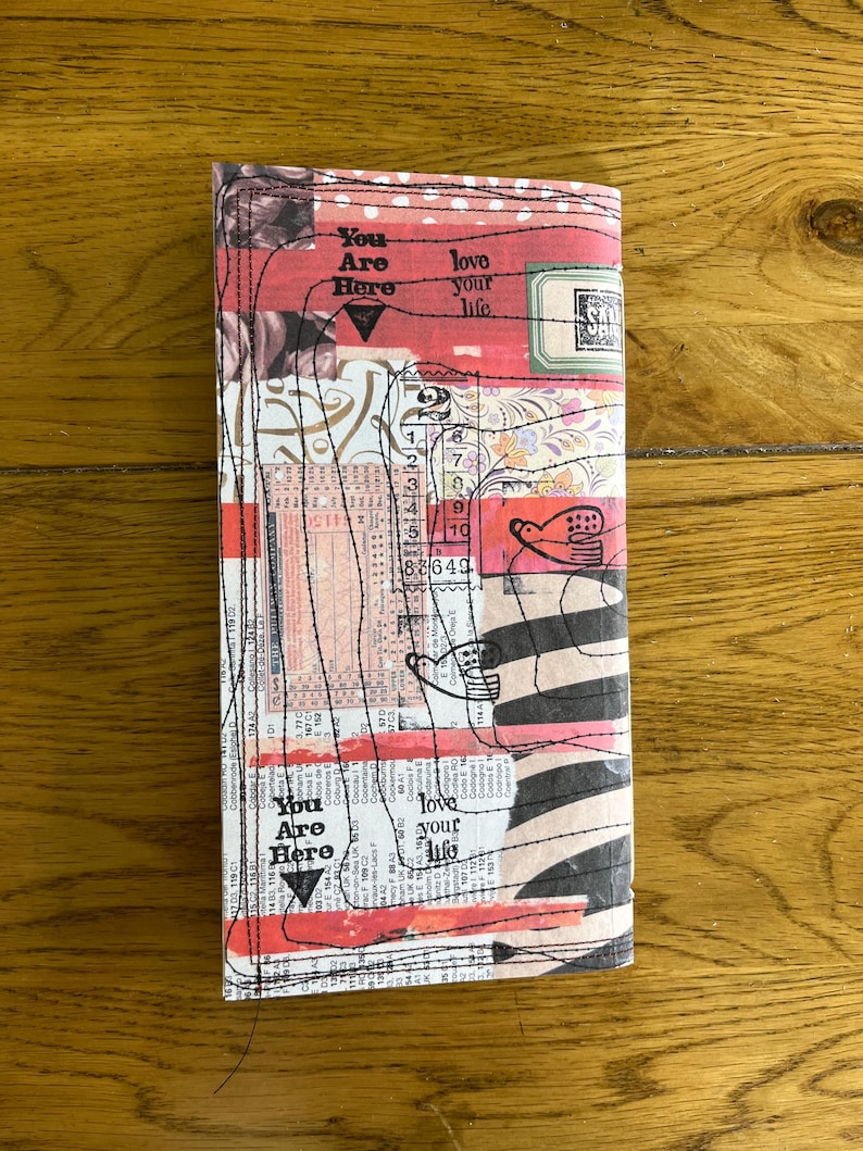 Recycled Paper Junk Journal Insert: Collage Cover, Hand Sewn - Etsy France