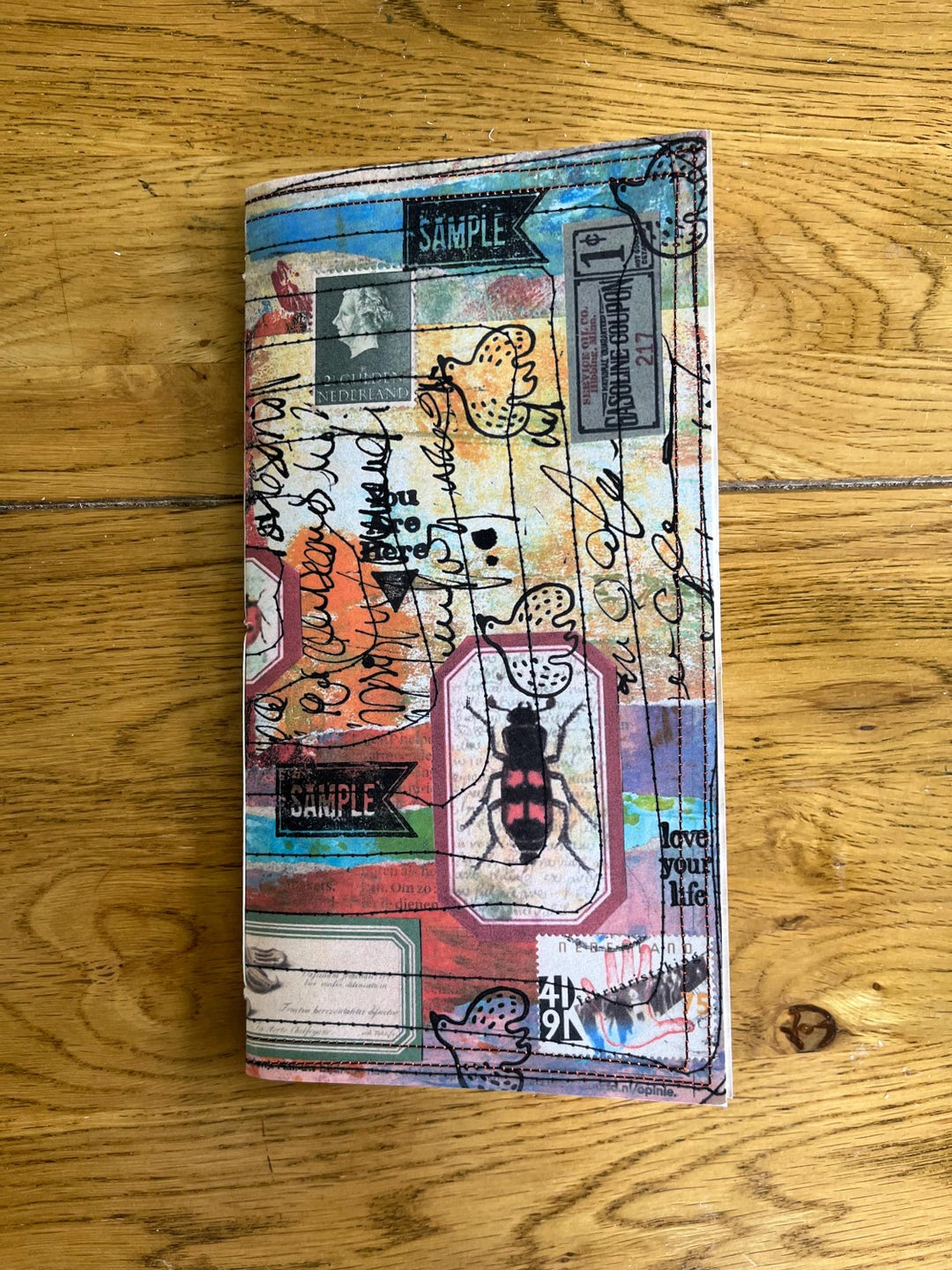 Recycled Paper Junk Journal Insert: Collage Cover, Hand Sewn - Etsy France