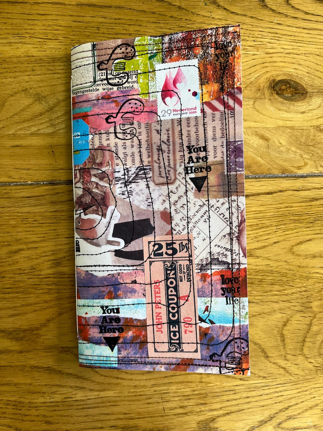 Recycled Paper Junk Journal Insert: Collage Cover, Hand Sewn - Etsy France