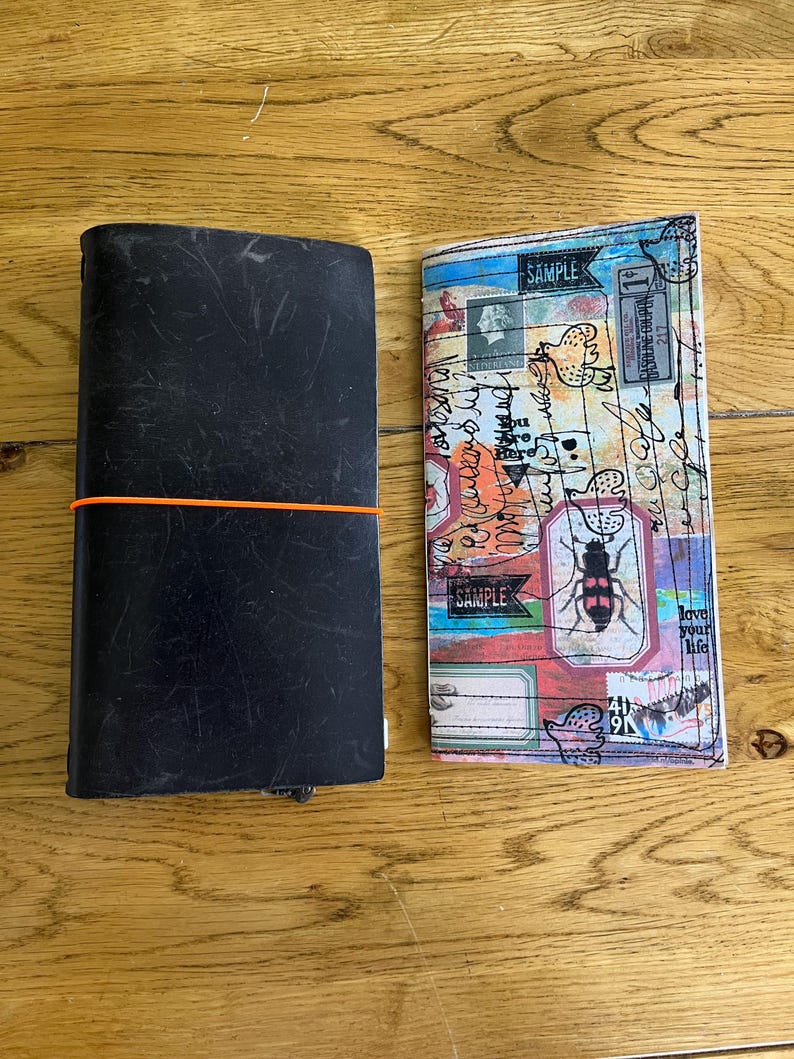 Recycled Paper Junk Journal Insert: Collage Cover, Hand Sewn - Etsy France