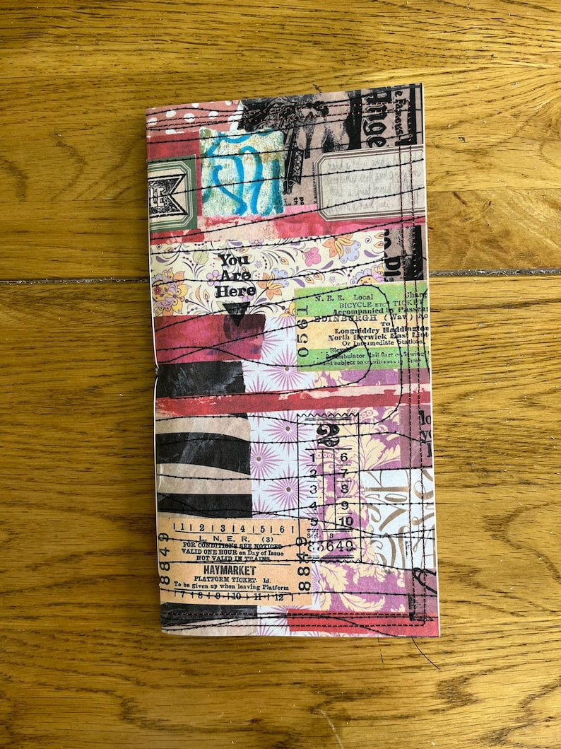 Recycled Paper Junk Journal Insert: Collage Cover, Hand Sewn - Etsy France