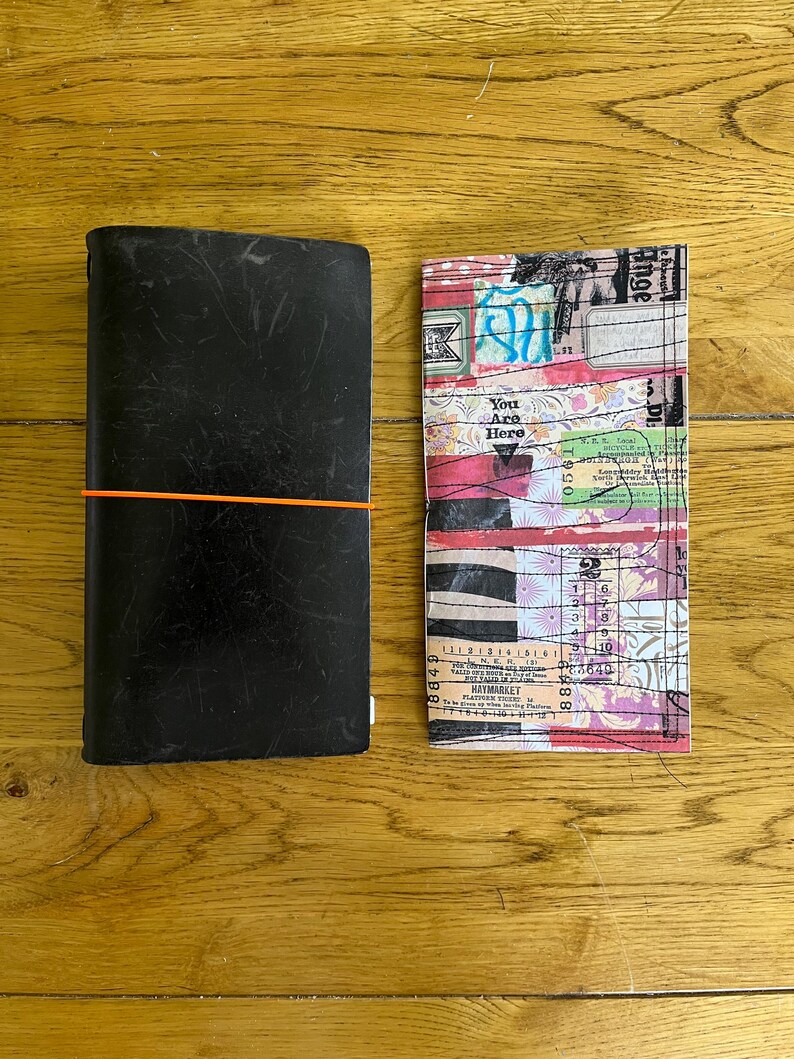Recycled Paper Junk Journal Insert: Collage Cover, Hand Sewn - Etsy France
