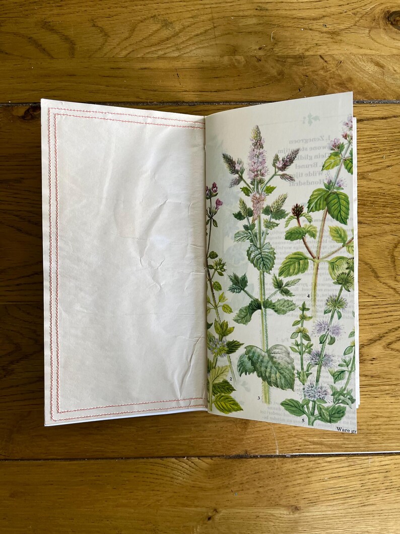 Recycled Paper Junk Journal Insert: Collage Cover, Hand Sewn - Etsy France