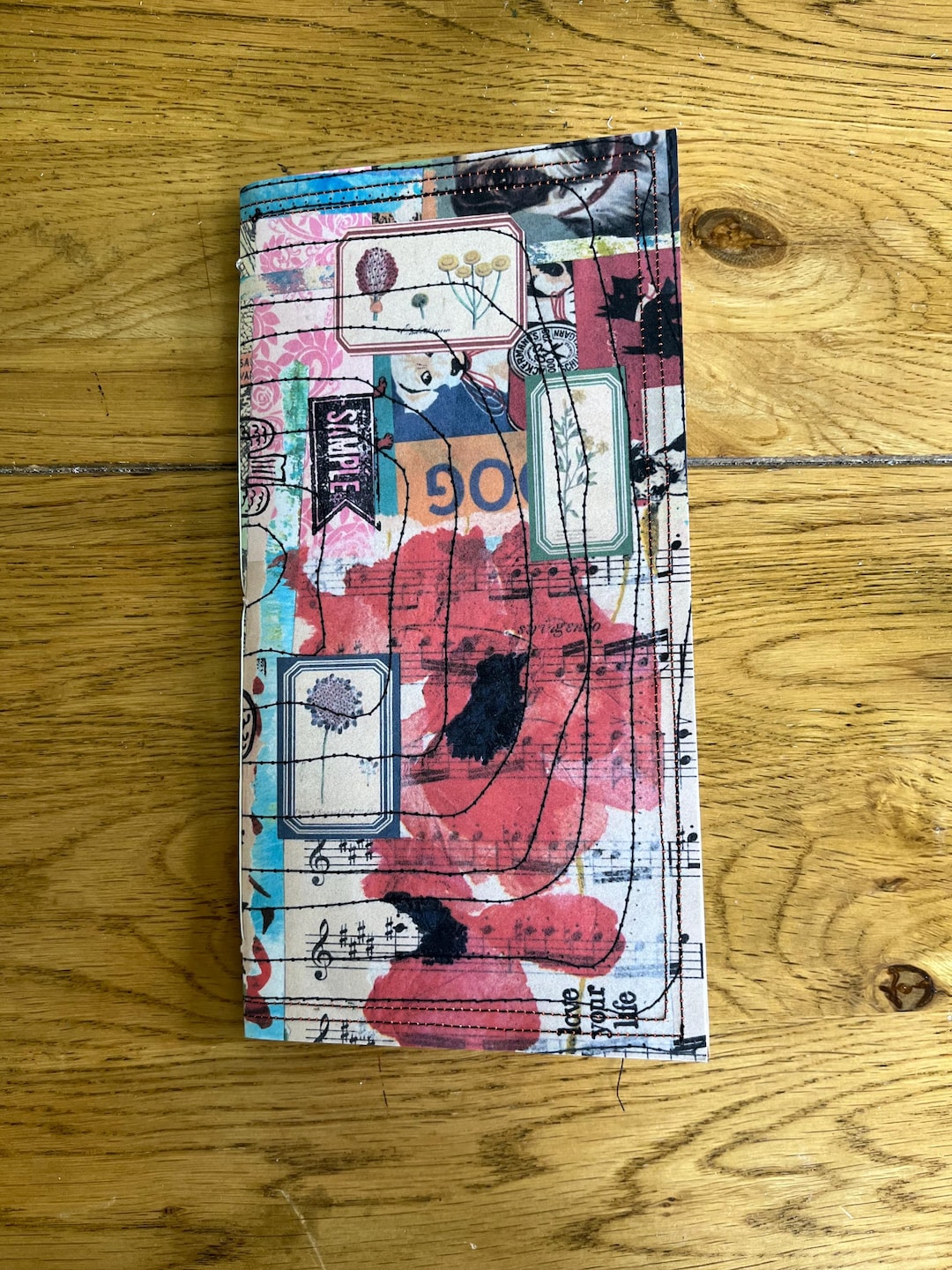 Recycled Paper Junk Journal Insert: Collage Cover, Traveler's Notebook ...