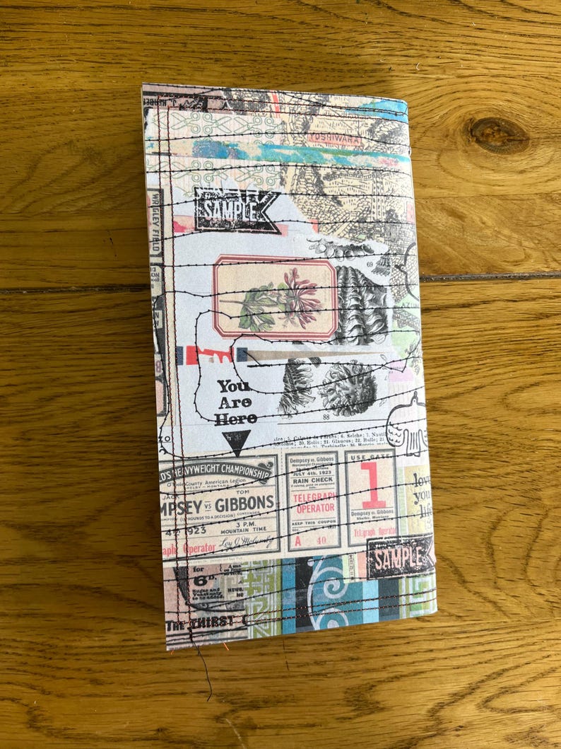Recycled Paper Junk Journal Insert: Collage Cover, Traveler's Notebook ...