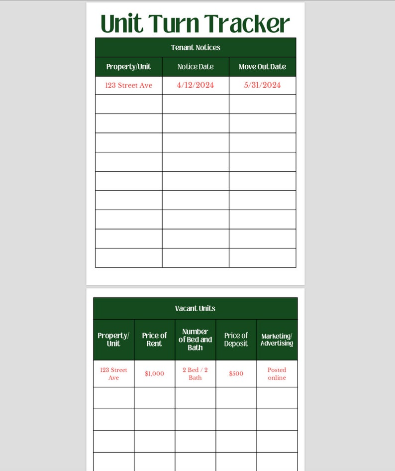 Property Management Editable Templates for Tenant Notices, Vacant Units ...