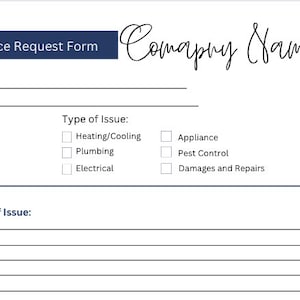 Maintenance Request Form for Tenants, Landlords, and Property ...
