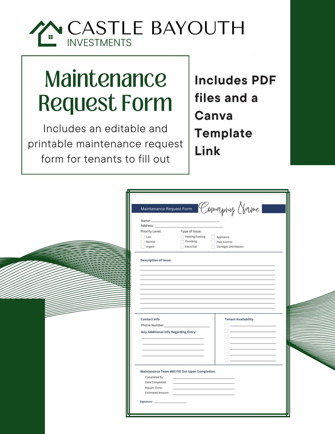 Maintenance Request Form for Tenants, Landlords, and Property ...