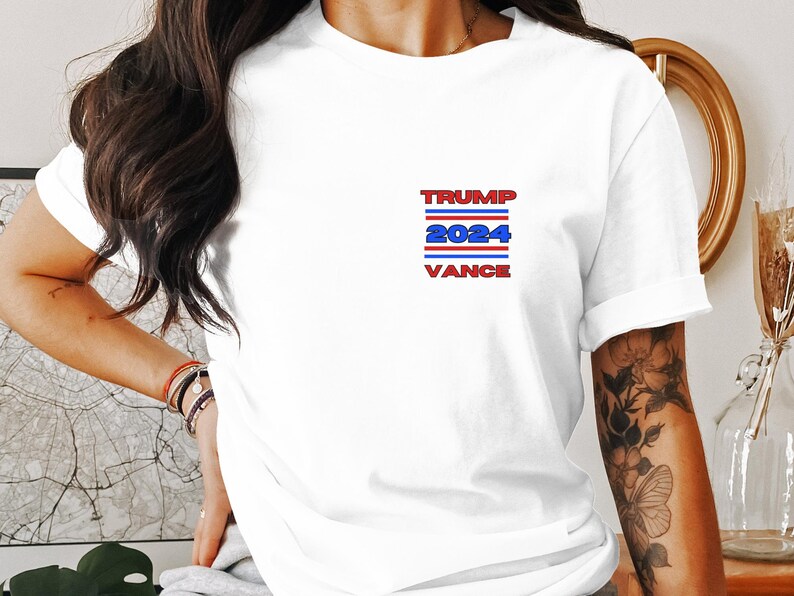 Trump 2024 Vance Pocket Design Tee, Political Graphic T-shirt, Bold ...