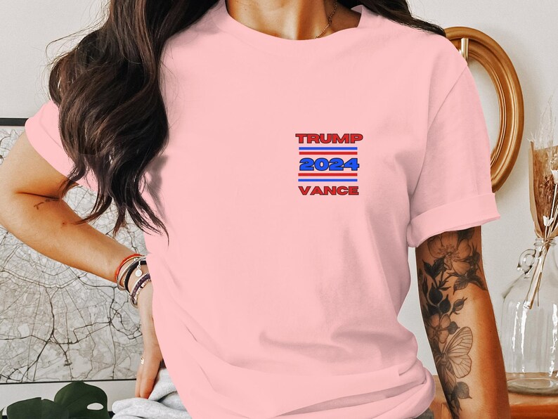 Trump 2024 Vance Pocket Design Tee, Political Graphic T-shirt, Bold ...