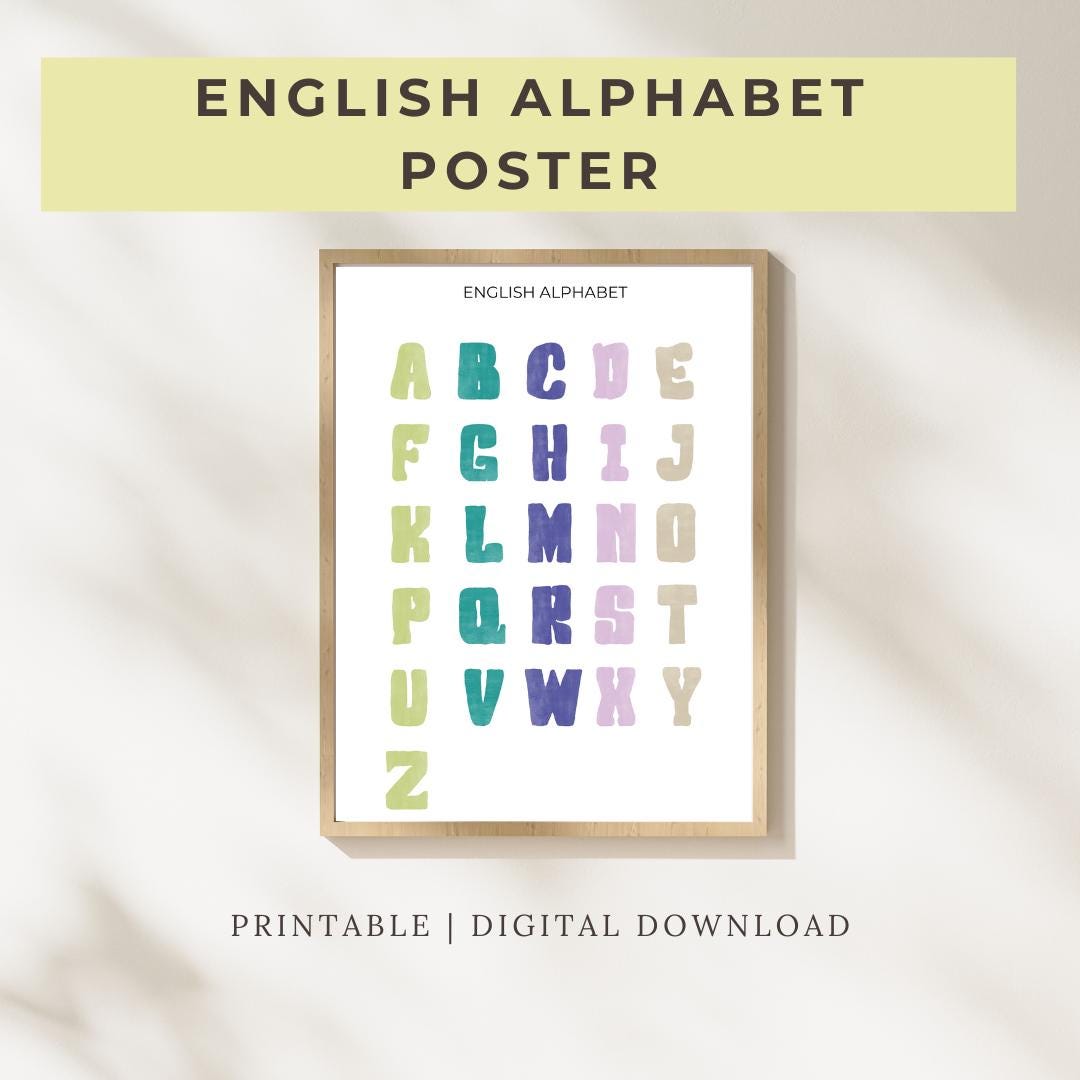 Rainbow Watercolor Alphabet Homeschool Posters, Watercolor ABC Poster ...