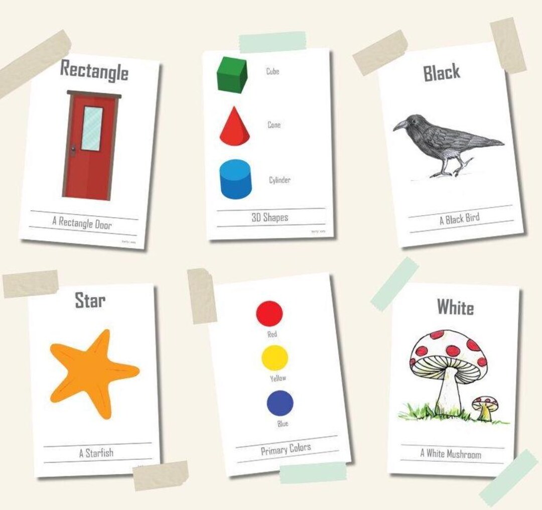 Shapes and Colors Flashcards, Educational Cards, Shapes Cards, Colors ...
