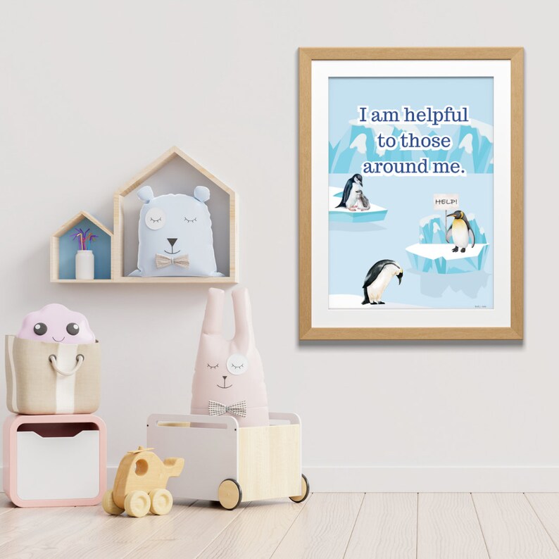 Kids Motivational Poster, I Am Helpful, Homeschool Decor, Educational ...