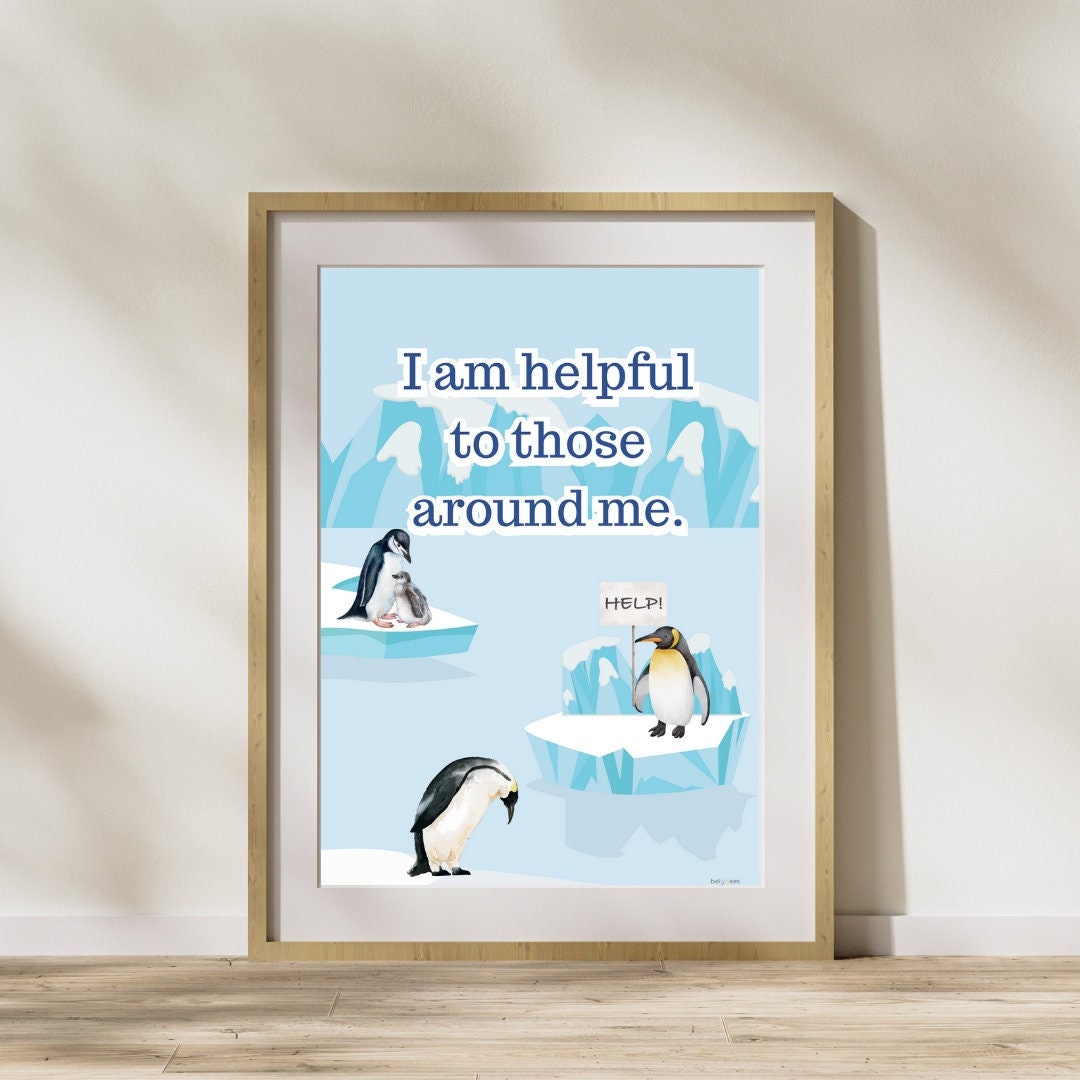 Kids Motivational Poster, I Am Helpful, Homeschool Decor, Educational ...