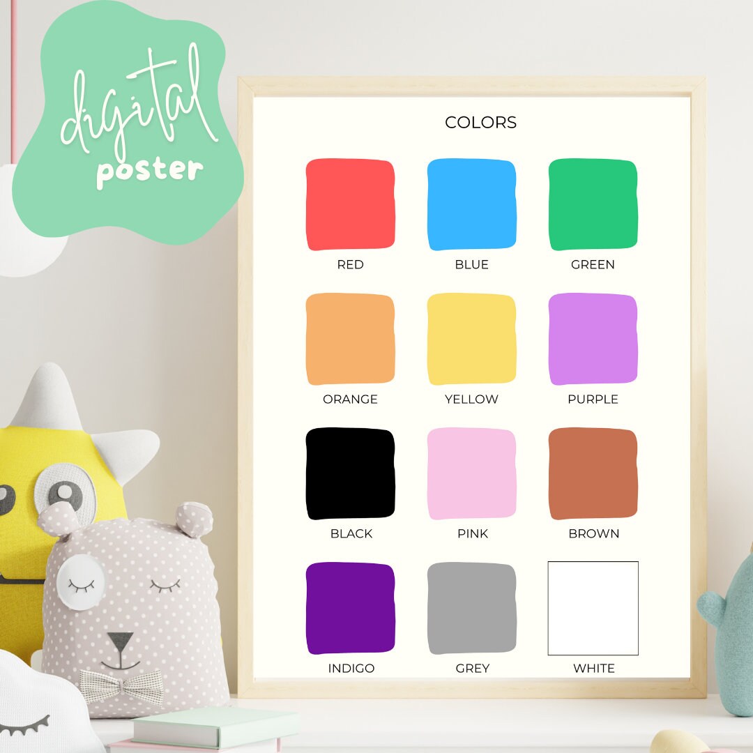 Color Poster, Rainbow Color Poster , Homeschool Decor, Educational Art ...