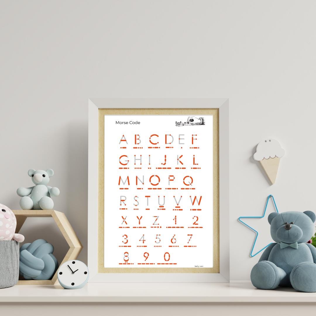 Morse Code, Homeschool Decor, Educational Art, Calming Corner, Adult ...