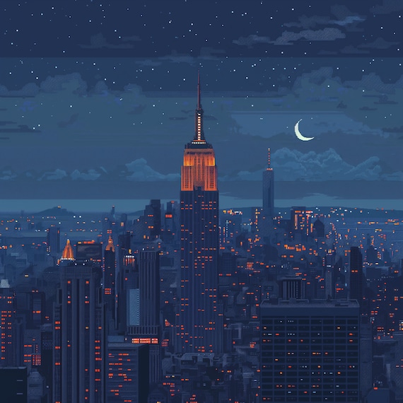 Pixel City Night