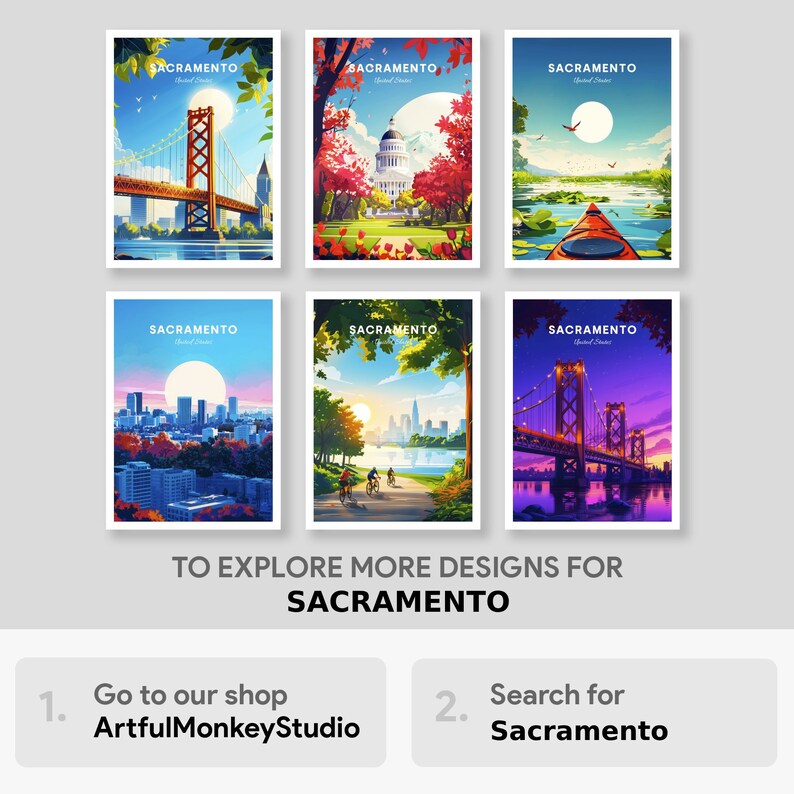 Sacramento Travel Print - US Wall Art, Sacramento City Hall Poster ...