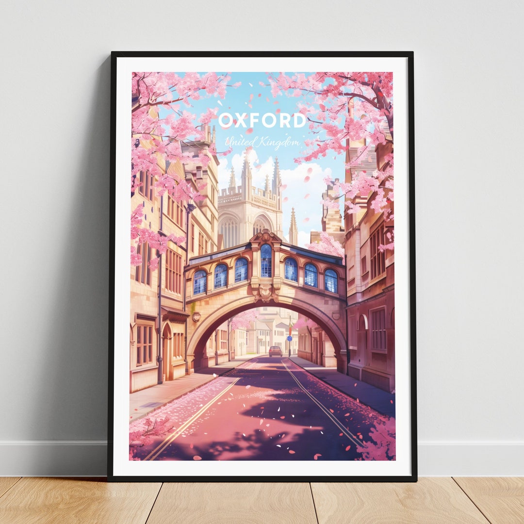 Oxford Travel Print - United Kingdom Wall Art, Bridge of Sighs, Oxford ...