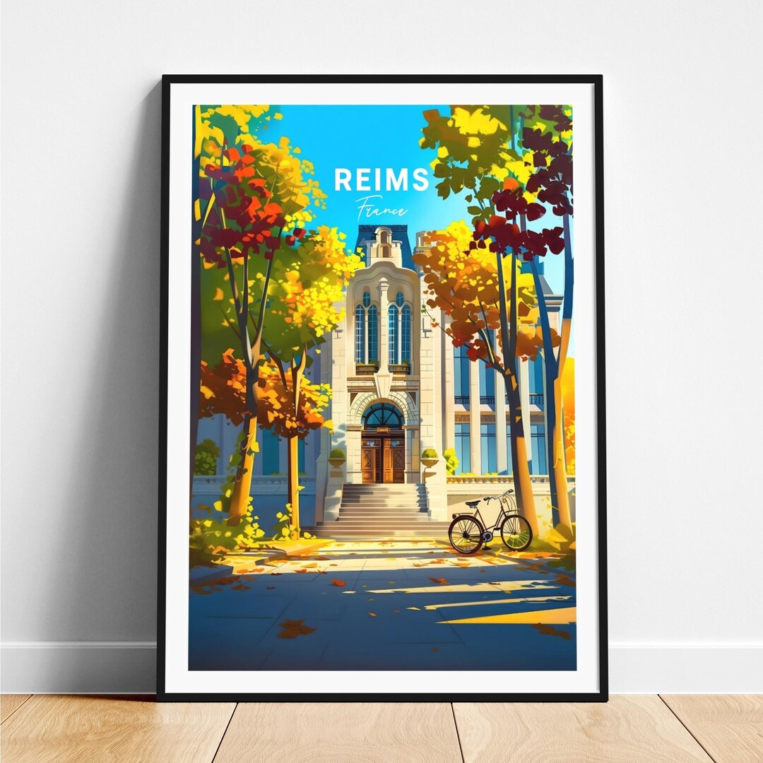 Reims Travel Print France Travel Poster, Reims Poster, Reims France ...