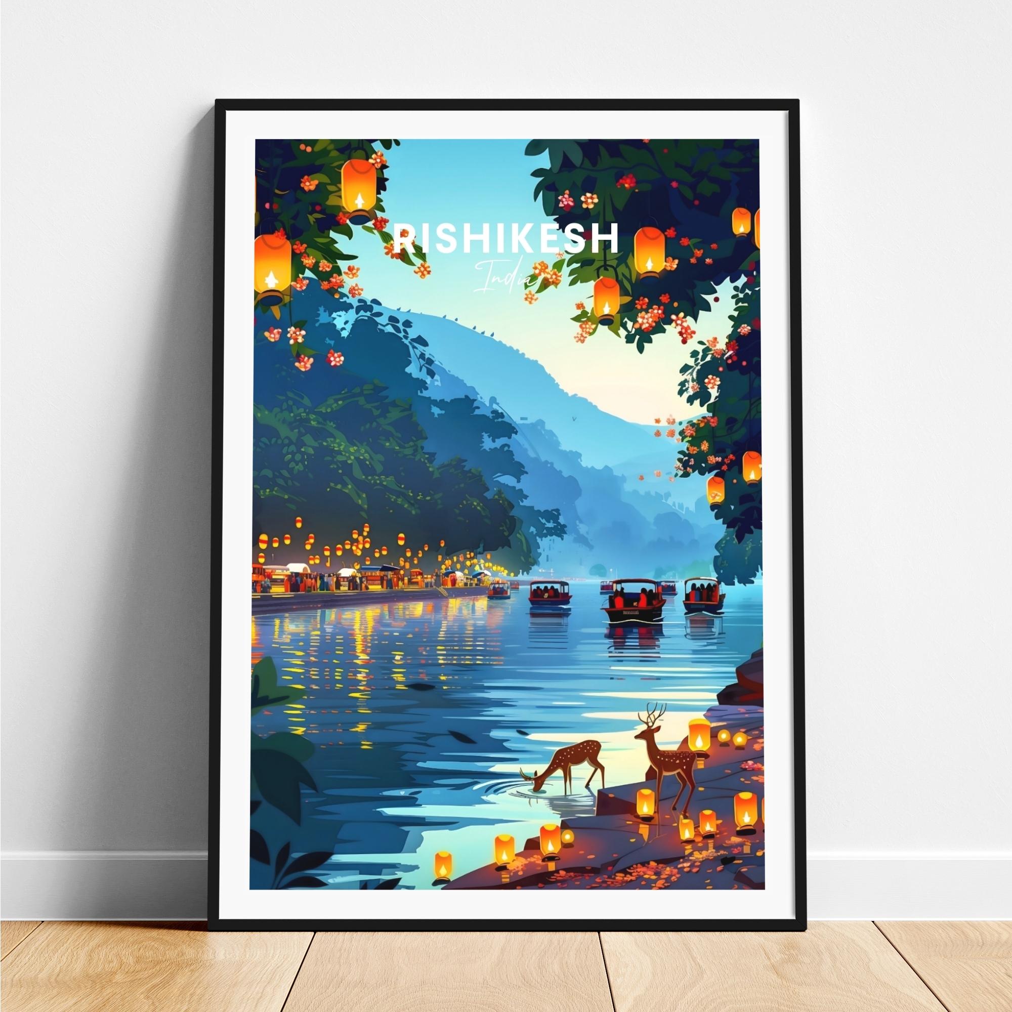 Rishikesh Travel Print - India Travel Poster, Rishikesh Poster ...