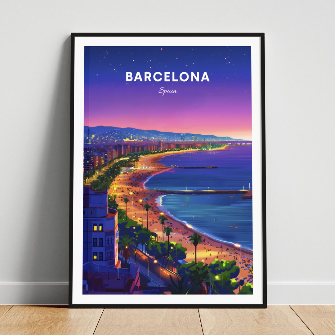Barcelona Travel Print - Spain Wall Art, Barcelona Poster, Catalonia ...