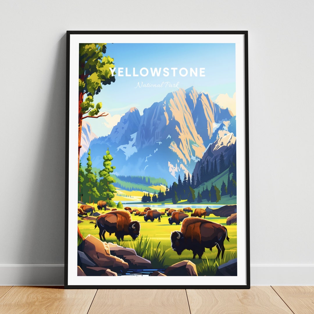 Yellowstone National Park Poster, Yellowstone Poster, YNP Poster ...