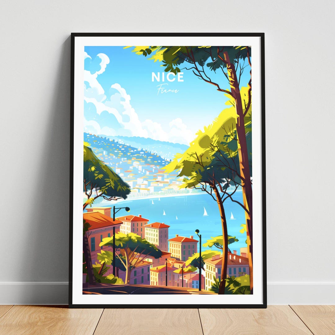 Nizza Reisedruck Frankreich Reiseplakat, Nizza Plakat, Nizza Frankreich ...