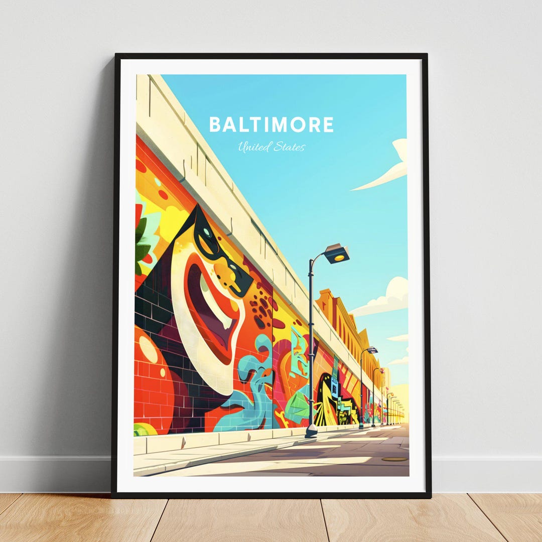 Baltimore Travel Print - US Travel Poster, Baltimore Poster, Baltimore ...
